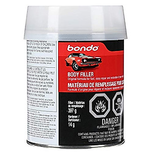 Bondo Body Filler, Original Formula for Fast, Easy Repair & Restoration of your Vehicle, 00261, Filler 14 oz and 0.5 oz Hardener, 1 Can
