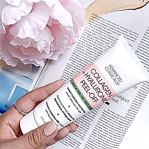 Advanced Clinicals Collagen + Hyaluronic Acid Anti-Aging Peel-Off Face Mask Hydrating, Tightening, & Firming Vegan Peel Off Face Masks Smooth Wrinkles & Pores, & Even Skin Tone (3.4 Fl Oz)