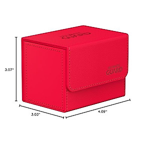 Ultimate Guard Sidewinder 80+, Deck Box for 80 Double-Sleeved TCG Cards, Red, Magnetic Closure & Microfiber Inner Lining for Secure Storage