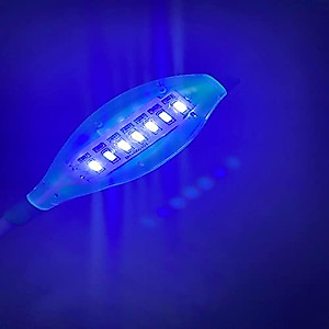 Aquarium Mini USB Lamp Tortoise Fish Tank Aquarium LED Clip On Leaf Head Light for Aquatic Plant Growing with US Plug(Blue White Light-Green)