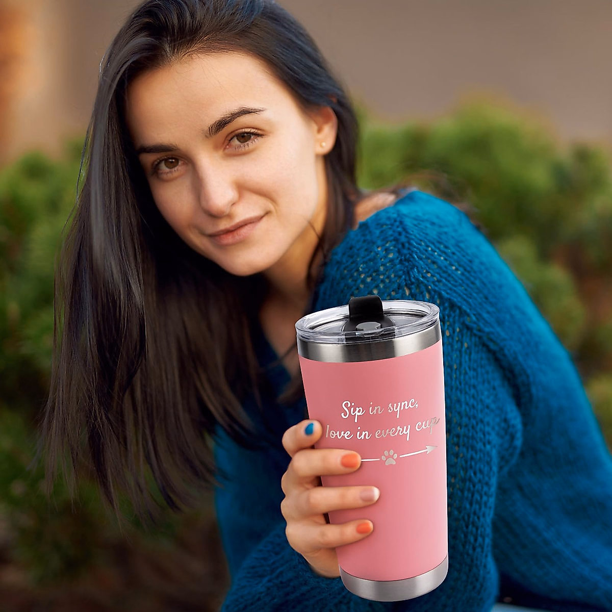 KrazeKK Personalized Coffee Tumbler, Custom Stainless Steel Tumbler with Text, Customized Travel Coffee Mug Cup Gift for Girlfriend, Boyfriend, Mom, Dad (20Oz Engraved)