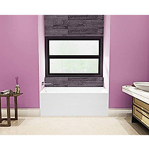 Kingston Brass Aqua Eden VTAP543022L 54-Inch Acrylic Alcove Tub with Left Hand Drain, White