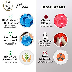 KPKitchen Silicone Mini Muffin Pan - 24 Cup Nonstick, Includes Free Mini Muffin Paper Cups - Ideal for Cupcakes, Muffins, Fat Bombs & More