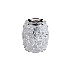 Madison Park Mosaic Bathroom Accessories Set , 4 Piece Bath Accessory Sets With Silver Soap Dispenser , Toothbrush Holder , Tumbler And Ring Tray