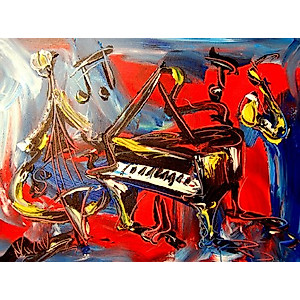Large 24" Modern Abstract - Wall Decor Art - Original Oil Canvas Painting - Stretched Signed By Mark Kazav