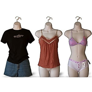 DisplayTown Flesh Female Mannequin Hip Long Hollow Back Body Stackable Dress Form with Hanging Hook for Tshirt Display, Countertop, Craft Shows, Photos and Design, S-M Clothing Size