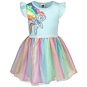 My Little Pony Rainbow Dash Toddler Girls Short Sleeve Dress Blue 2T