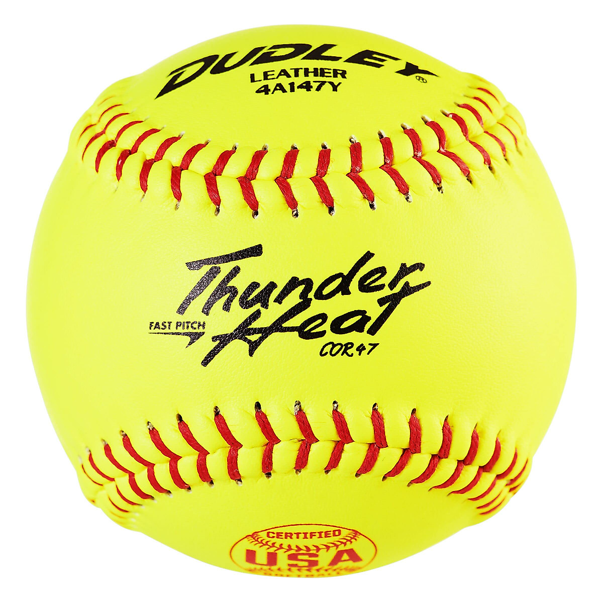 Dudley USASB Thunder Heat Fastpitch Softball - 12 Pack,Yellow