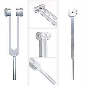 SURGICAL ONLINE Tuning Fork Set of 5 for Nursing, Medical and Music Students (C128, C256, C512, C1024 & C2048) Zipper Case Included