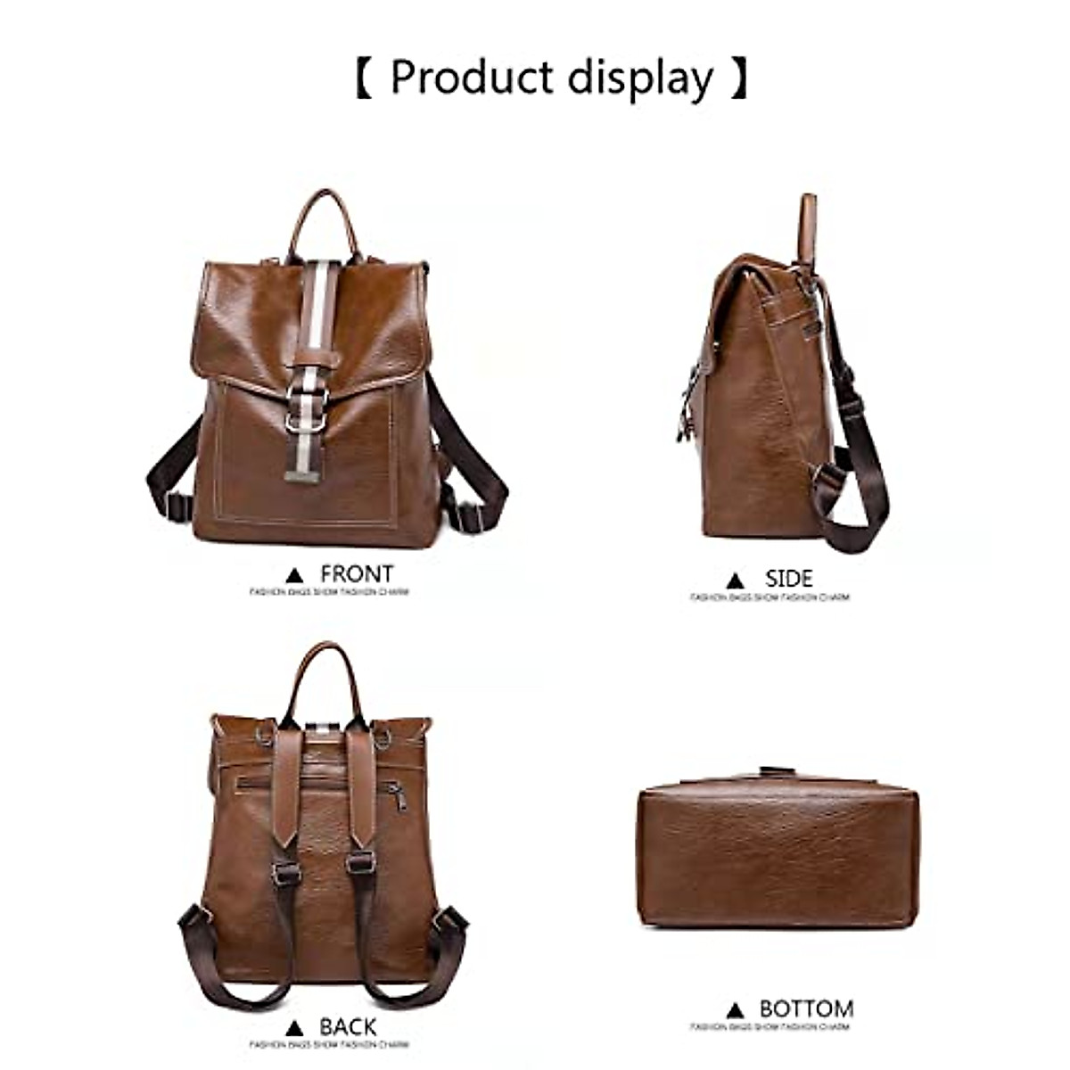 Women Backpack Purse PU Leather Shoulder Bag Travel Bag Handbag Casual Fashion Multifunctional Design Satchel Bags Anti-theft