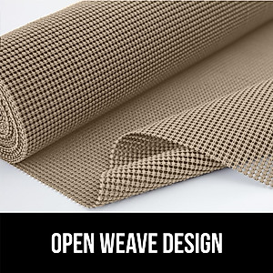 Gorilla Grip Drawer and Shelf Liner, Strong Grip, Non Adhesive Easiest Install Mat, 12 in x 20 FT, Durable Organization Liners, Kitchen Cabinets Drawers Cupboards, Bathroom Storage Shelves, Beige