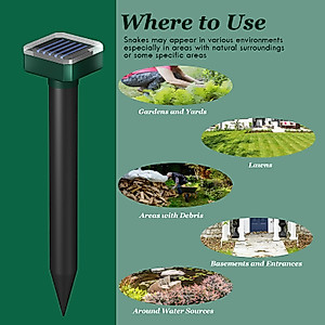 INENNT Deer Repellent,4 Pack Snake Repellent for Yard,Snake Repellent,Snake Repellent Devices for Garden,Snake Repellent for Plants,Solar Snake and Deer Repellent,Sonic,Waterproof