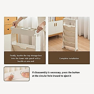 Rolling Carts with Wheels, Desk Organizers,3-Layer Rolling Utility Car,Multifunctional Mobile Bookshelf with Lockable Casters,Rolling Cart for Teachers,Learning, Office, Kitchen (A Grey)