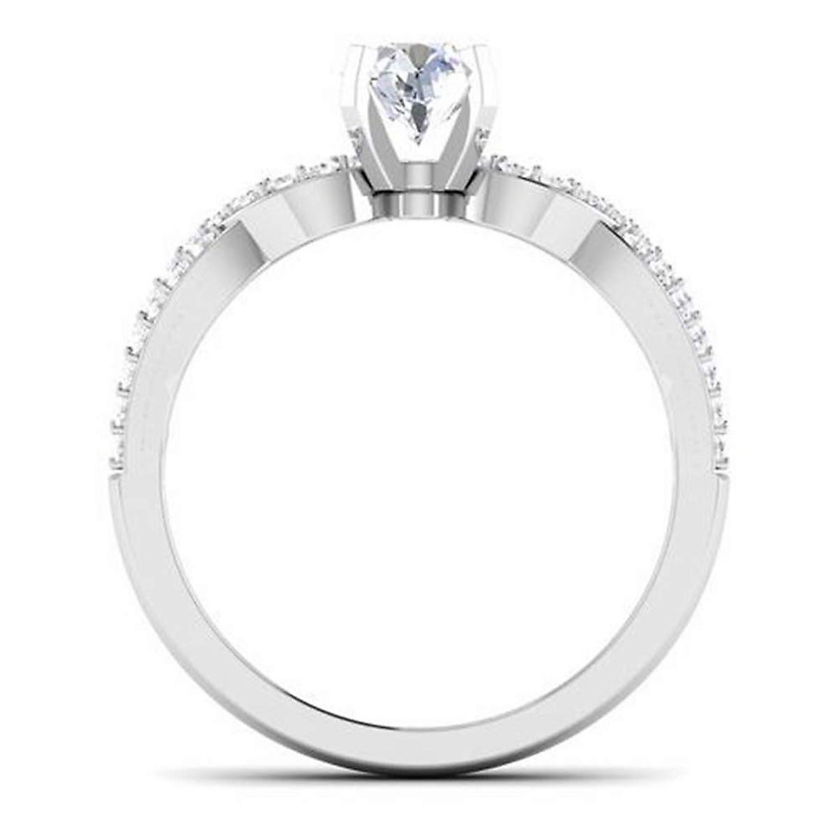 Aihpos Twisted Infinity Engagement Rings for Women Platinum Plated Silver, 1-1/4 Carat(ctw) Round Moissanite Anniversary Wedding Promise Rings (7)