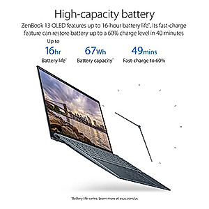 ASUS ZenBook 13.3” FHD OLED Ultra-Slim Display Laptop | AMD Ryzen 7 5700U Processor | 8GB RAM | 1024GB SSD | AMD Radeon Graphics | Backlit Keyboard| Windows 11 Pro | Bundle with Office 365 Personal