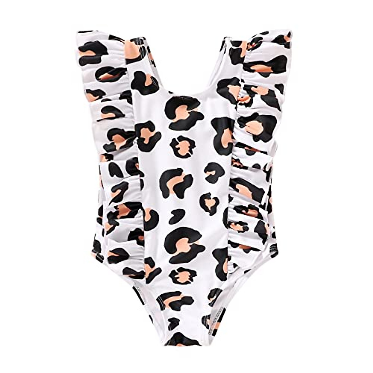 YOUNGER TREE Infant Baby Girl Swimsuit Plaid Beach Bikini Ruffles Swimwear Bathing Suit Outfits (3-6 Months, Leopard)