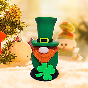 ANLEMIN Handmade Gnome, St. Patrick's Day Gnomes Decorations, Holiday Gnome Figurine Decor Table Ornament, Garden gnome Statue, Irish Gnome Gifts for Lucky Shop (A)