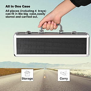 Doublefan Rummy 106 Tiles Large Rummy with 4 Sturdy Racks& Instructions Rummy Tiles with Aluminum Case Suit for 2-4 Players