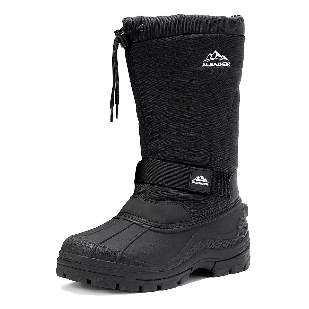 ALEADER Mens Snow Boots, 400g Insulated Winter Boots Waterproof Warm Hiking Boots Black 13 D(M) US