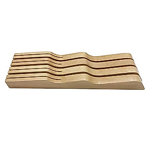 FEOOWV In Drawer Knife Organizer, Kitchen Wooden Knives Block Holder, Can Holds 9 Knives