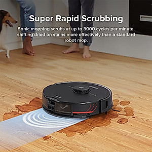 roborock S7 MaxV Plus Robot Vacuum and Sonic Mop with Auto-Empty Dock, ReactiveAI 2.0 Obstacle Avoidance, Real-Time Video Call, 5100Pa Suction, Perfect for Pet Hair
