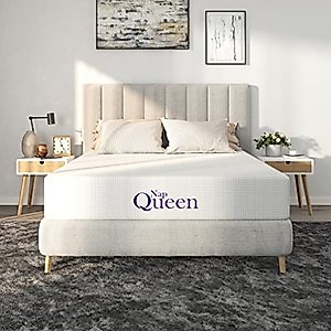 NapQueen 8 Inch Bamboo Charcoal Full Size Medium Firm Memory Foam Mattress, Bed in a Box