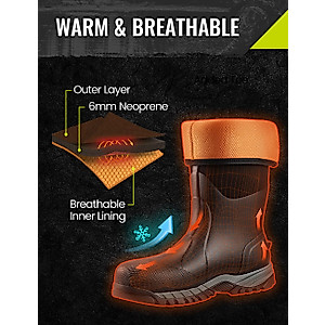 TIDEWE Puncture Proof Work Boots Men (Black, Size 7-13)