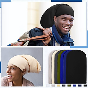 8 Pieces Unisex Dreadlock Cap Dreadlock Spandex Cap Long Hair Dreads Head Wrap Sleep Bonnet Full Cover for Men, 15 x 9 Inch (Assorted Color)