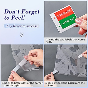 ColorfulHall Butterfly Frosted Glass Window Film Window Privacy Film,Bathroom Decor Privacy Window Film Day and Night Static Cling 90% UV Heat Blocking Window Clings(17.5X78.7 inch)