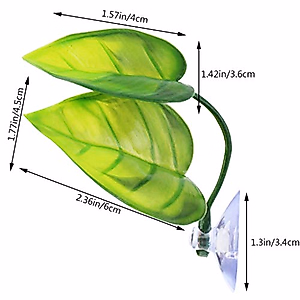 Lystaii 4pcs Betta Fish Leaf Pad with Suction Cup, Betta Bed Leaf Hammock Double Leaf Design Lightweight and Realistic Resting Spot Breeding Decoration Comfortable Laying Hiding Habitat