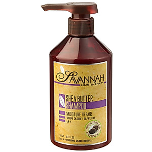 Savannah Hair Therapy Bundle - Shampoo and Conditioner Moisture Repair Treatment, Shea Butter, Cotton and Silk Protein for Dry and Damaged Hair. Sodium Chloride and Sulfate Free. 16.9 oz 500ml X 2