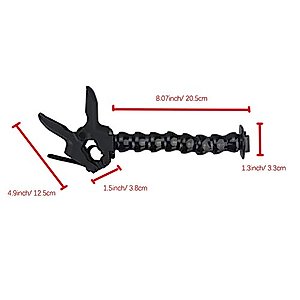 Walway Clamp Mount with Adjustable Gooseneck for Gopro Hero 8/7/ 6/5/ 4/3+/ 3/2/ 1, Hero 2018, Session, Fusion, DJI Osmo Xiaomi Yi Camera
