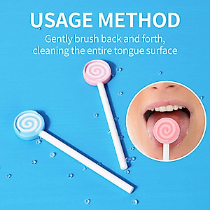 Y-Kelin Kids Tongue Scraper for Ages 2-8, 100% BPA-Free Silicone Cleaner – Cute Lollipop with Easy-to-Grasp Handles and Smiley Covers, Helps Freshen Bad Breath, Pack of 2