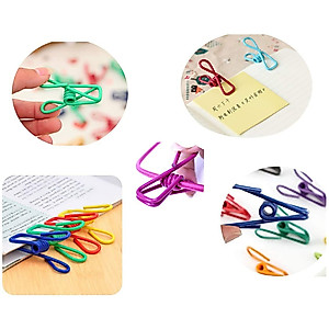 Chip Clips, 20 Pcs 2 Inch 10 Different Random Colors Utility Metal Clips PVC-Coated High Elasticity Good Persistence for Clothespins Paper Clips Food Clips Bag Clips Clothes Pins (Mixed Colors 20pcs)
