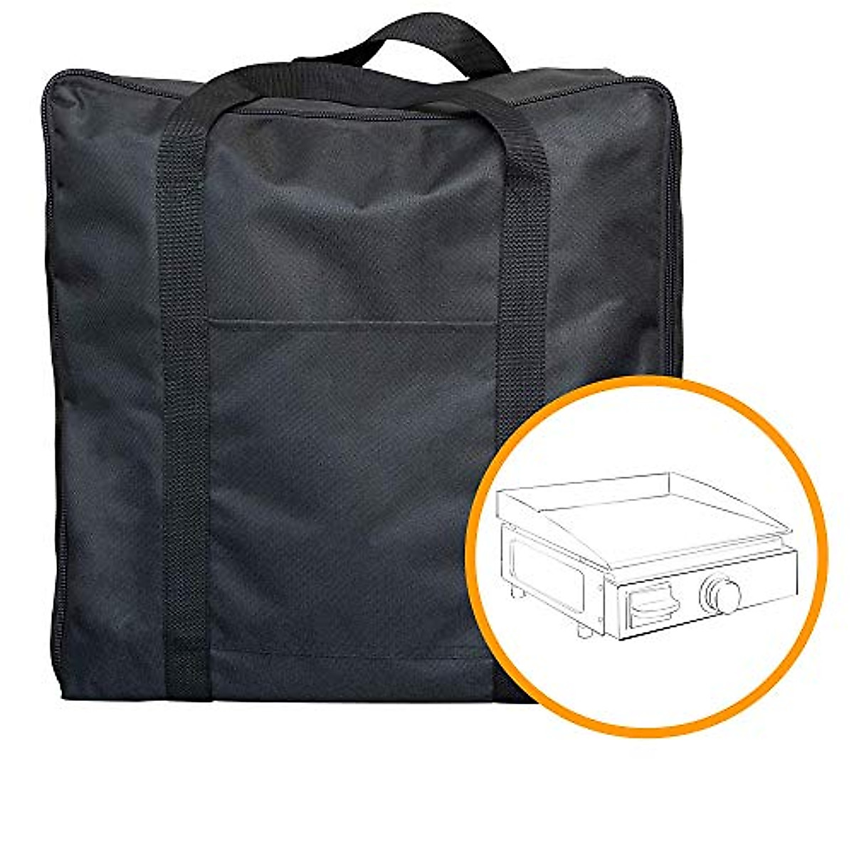 iCOVER Griddle Carry Bag for Blackstone 17 inch Table Top Flat Top Griddle Heavy Duty 600D Polyester Canvas Table Top Griddle Carry Bag for Store and Travel