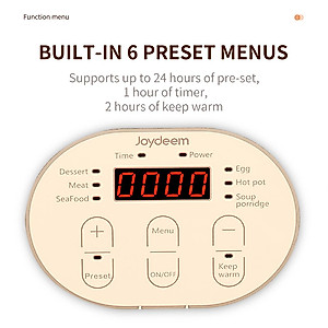 Joydeem Electric Food Steamer for Cooking, 2-Tier Stainless Steel Vegetable & Food Steamers, 15L Large Capacity, JD-DZG15B