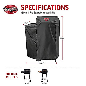 Char-Griller 6060 Patio Pro Charcoal Grill Cover, Black