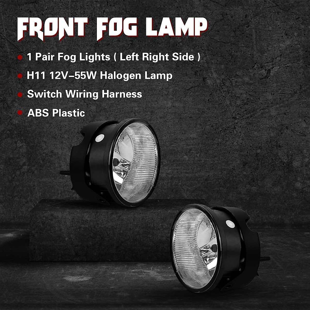 RP Remarkable Power, Fits For 2007-2013 Expedition / 2008-2011 Ranger Chrome Fog Lights Only with H10 12V-42W Bulbs FL7122 Bumper Lamps Kit OE Style Clear