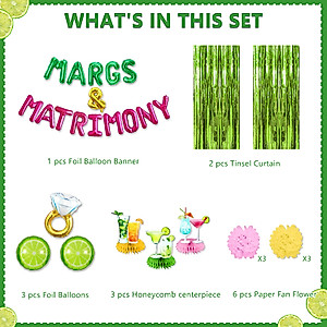cocomigo Margs and Matrimony Bachelorette 139pcs Margs and Matrimony Party Decorations Margs and Matrimony Decor Margarita Bachelorette Party Supplies Mexican Fiesta Wedding Bridal Shower Party