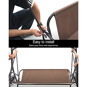 2 Pcs 100cm/39.4inch Garden Swing Replacement Rods for Hanging Swing Seat to Frame, Black Metal Round Rods