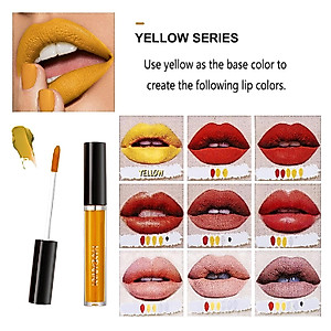 MAEPEOR Matte Liquid Lipstick 5PCS Creative DIY Lipstick Kit Long-Lasting Wear Non-Stick Cup Lip Gloss Lipstick Set with Brush