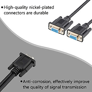 SAISN VGA Y Splitter Cable, VGA 1 Male to VGA 2 Female Adapter Cable Dual VGA Monitor Y Cable for Screen Duplication - 1 Feet, Black (No Screen Extension)