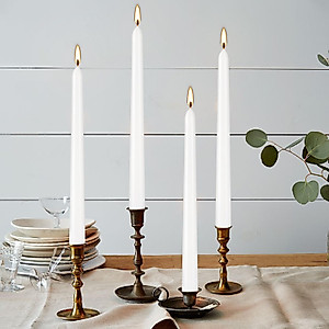 36 Pack 10 inch White Taper Candles, 7-7.5 Hour Burn Time,Unscented Dripless and Smokeless, Elegant Premium Quality Dinner Candle for Home Décor, Restaurant, Wedding, Party Candlesticks