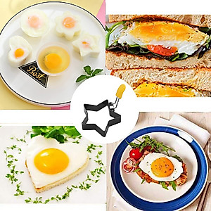 Egg Ring, 4 Pack Stainless Steel Egg Ring With Non Stick Metal Shaper Circles for Fried Egg McMuffin Sandwiches, Egg Maker