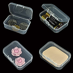 Wotermly 20 Packs Small Mini Clear Plastic Beads Storage Containers Box with Hinged Lid for Storage of Tiny Items, Crafts, Jewelry, Hardware,Earplugs,Pills and More Small Items