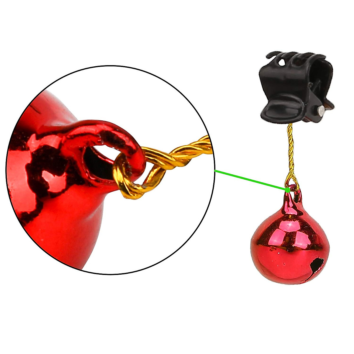 Konsait 20pcs Beard Ornaments Christmas Light Up Facial Hair Baubles Jingle Bells Beard Clips Beard Bulbs for Ugly Sweater Party Christmas Office Social Events New Year Festival Gift Christmas Decor