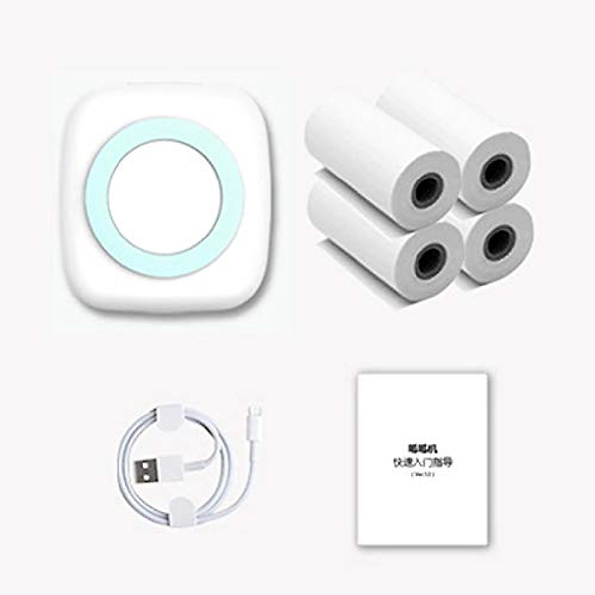 XXXDXDP Mini Portable Thermal Printer Paper Photo Pocket Thermal Printer 57mm Pos Printing Android iOS Printers (Color : 4 Printing Paper Pink)