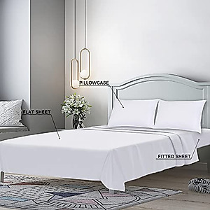 Mejoroom Full Size Sheet Sets - Hotel Luxury 1800 White Sheet - 16 Inch Deep Pocket Bed Sheets, Extra Soft Breathable Wrinkle Fade Stain Resistant Hypoallergenic - 4 Piece (Full, White)