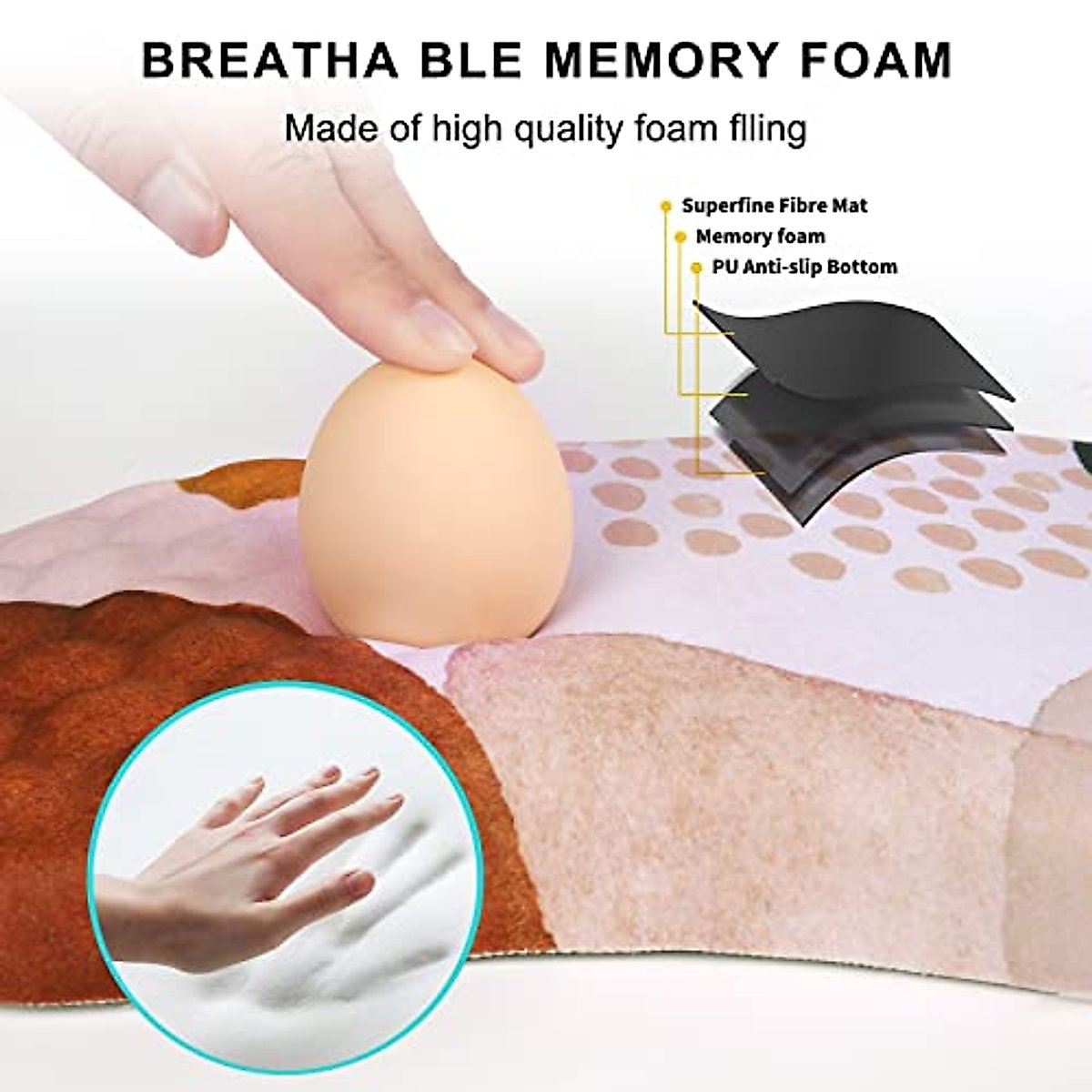 iCasso Mouse Pad with Wrist Rest, Ergonomic Mouse Pad,13x8 inch Pain Relief Keyboard Wrist Rest, Comfortable Memory Foam Mousepad with Non-Slip PU Base Mouse Pads for Desk Computer Home Office