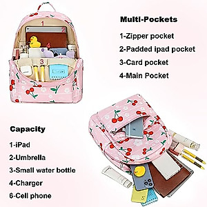 CAMTOP Mini Backpack Girls Teens Cute Cherry Small Backpack Purse Casual Travel School Bag